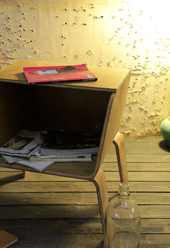 โต๊ะข้างเตียง ข้างโซฟา - Wooden Box Side Table - HomeStudio