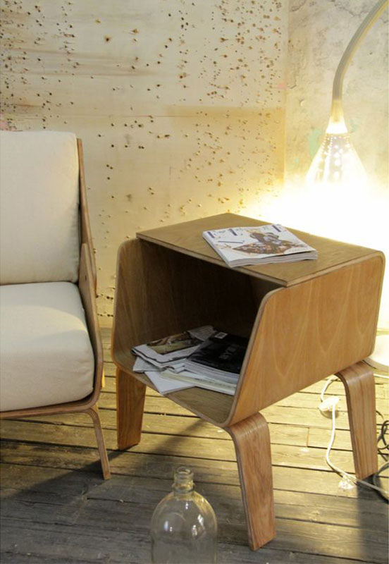 โต๊ะข้างเตียง ข้างโซฟา - Wooden Box Side Table - HomeStudio